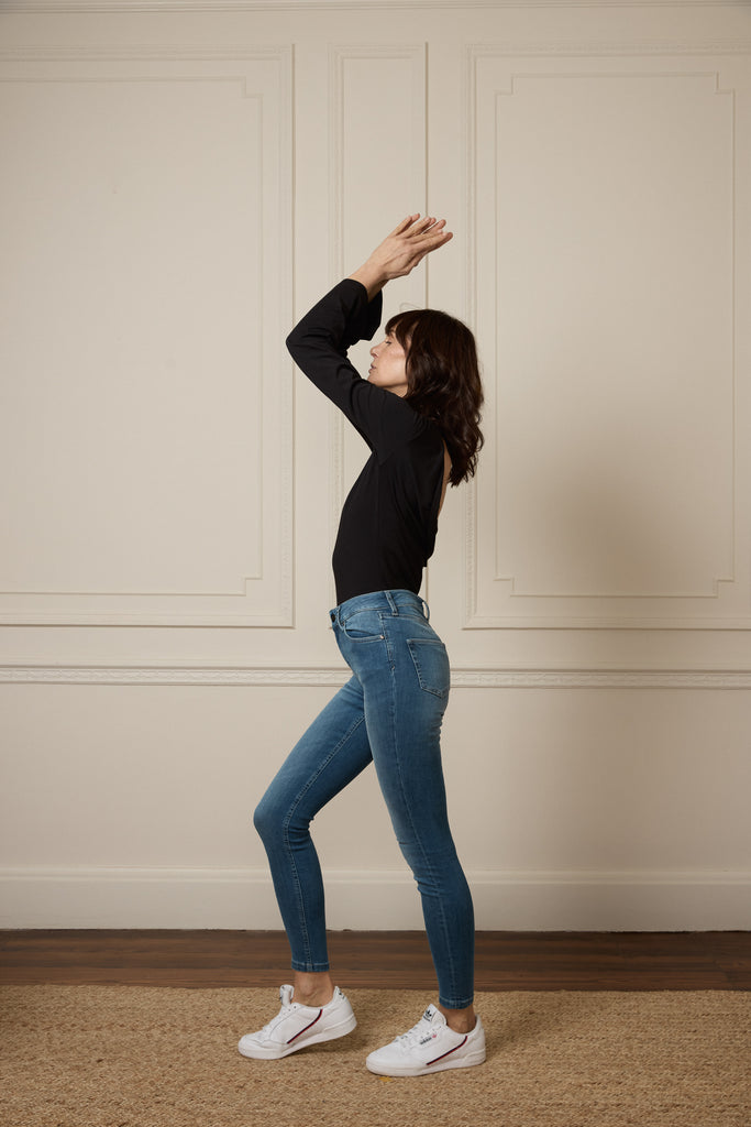 Rizzo The High Waisted Ankle Skinny Jeans | Blue Denim – Donna Ida