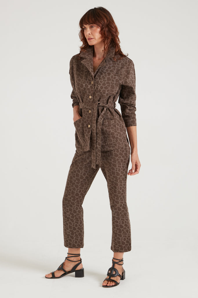 Astrid The Cropped Patch Front Pocket Jean | Dirty Leopard [Camouflage ...