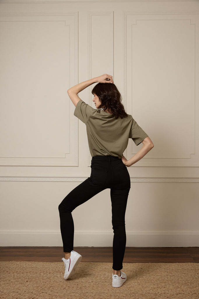 Rizzo The High Waisted Ankle Skinny Jeans | Black Denim – Donna Ida